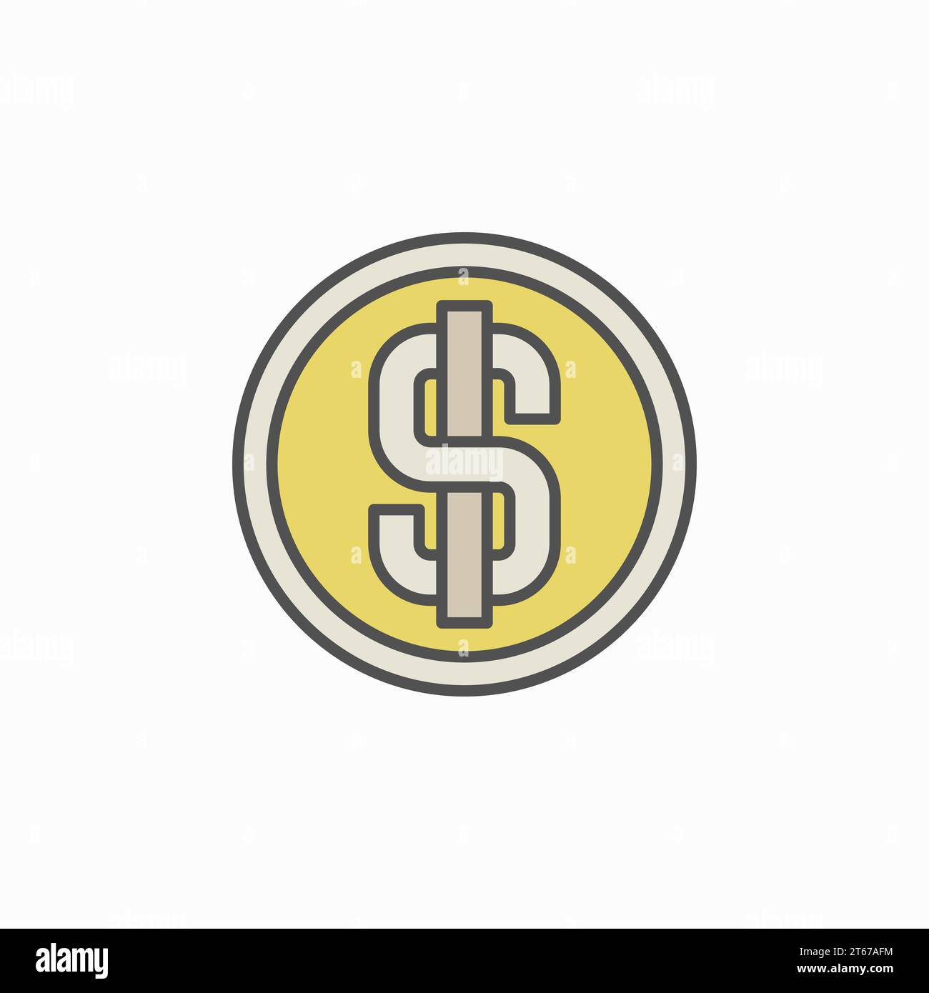 Colorful dollar coin icon - vector sign or design element Stock Vector ...
