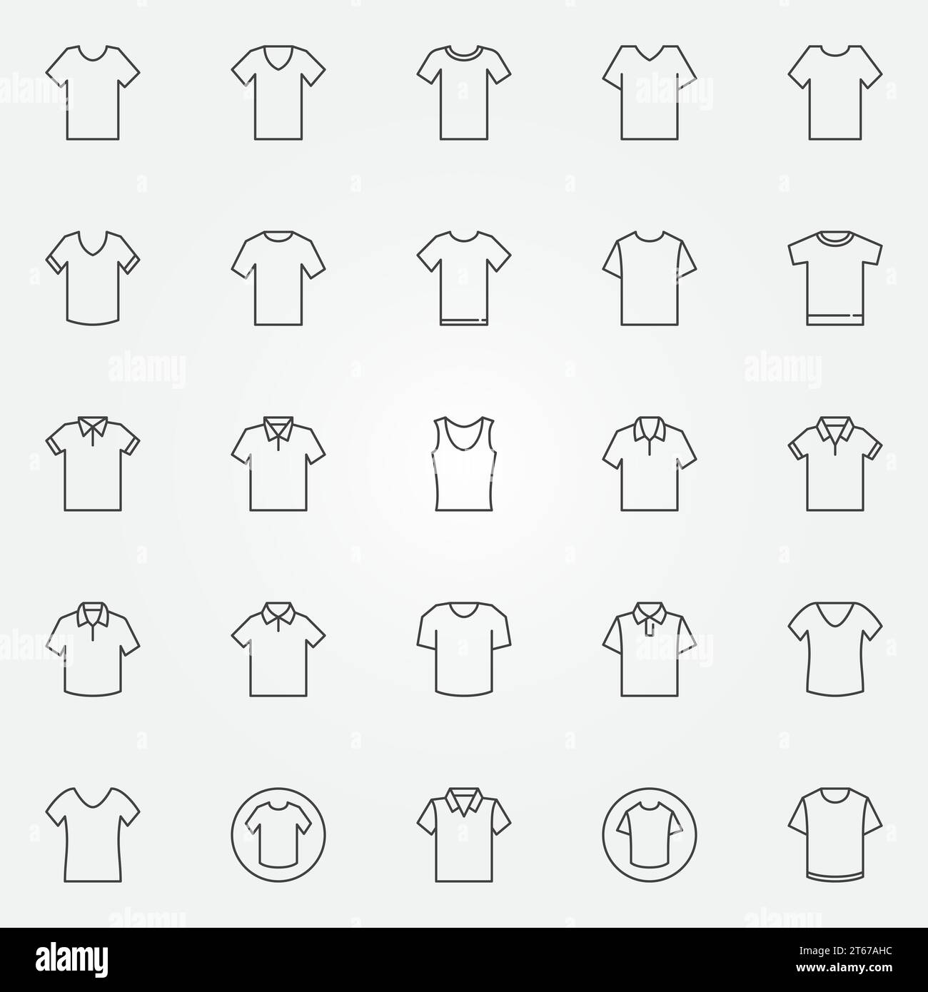 T-shirt icons set. Vector collection of tshirt clothes concept signs or ...