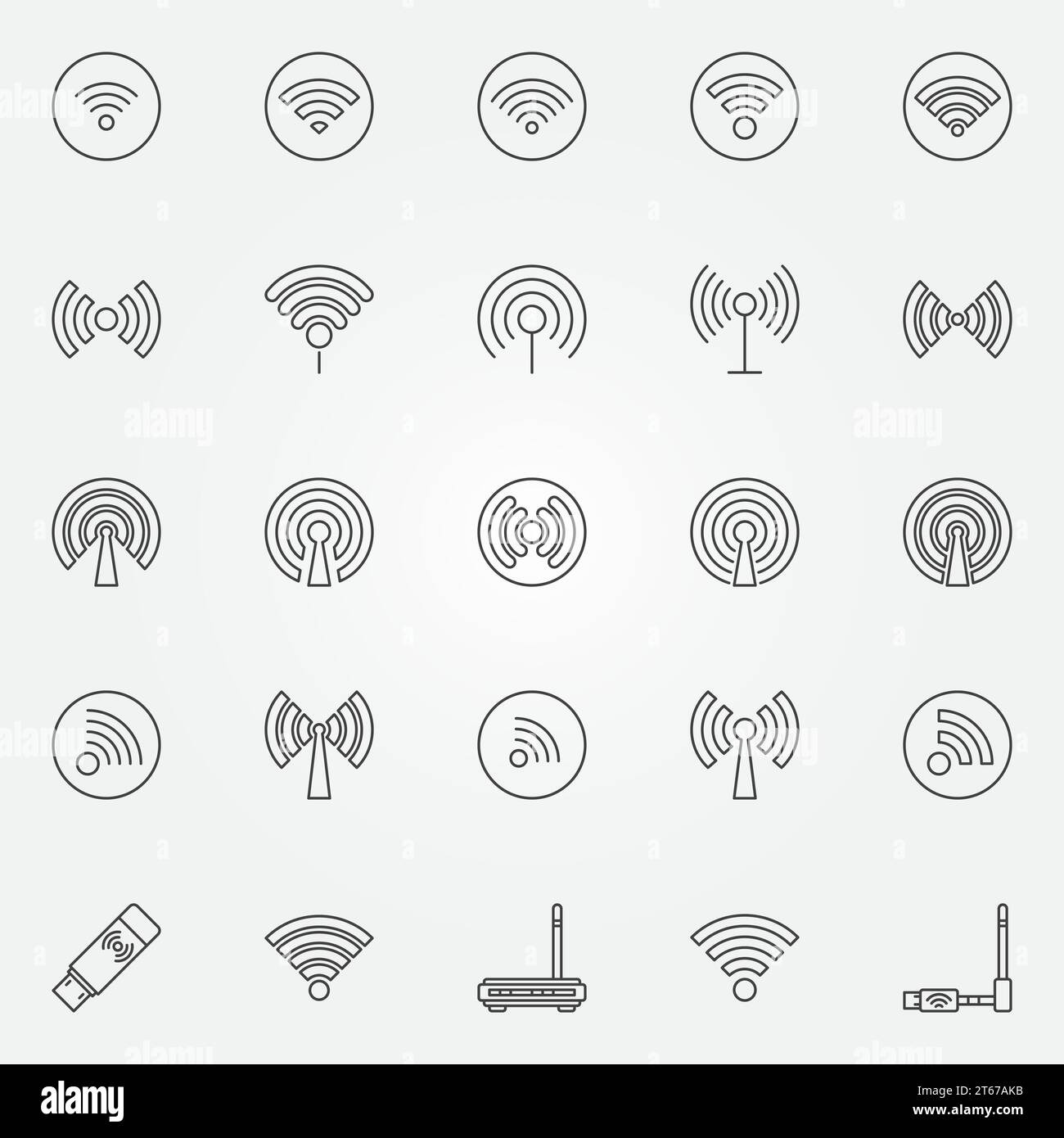 Wi-Fi icons set - vector wireless technology concept signs or logo ...