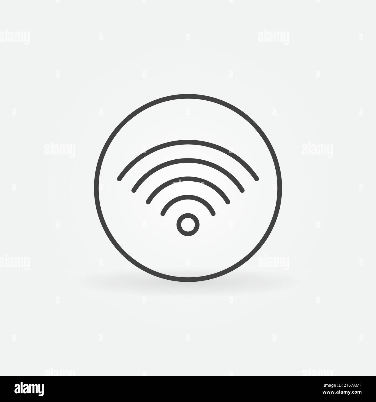 Wifi circle icon - vector simple wi-fi symbol in thin line style Stock ...
