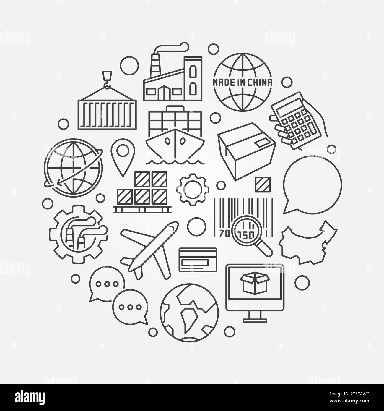 China shipping map Stock Vector Images - Alamy