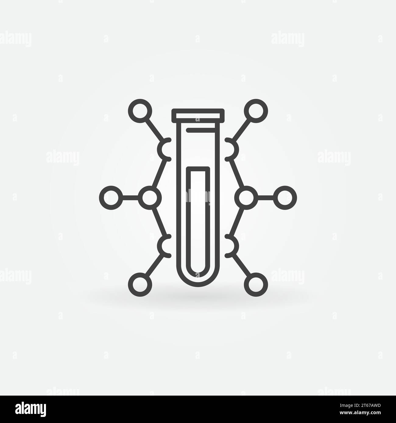 Chemistry line icon - vector test tube with formula symbol or logo ...