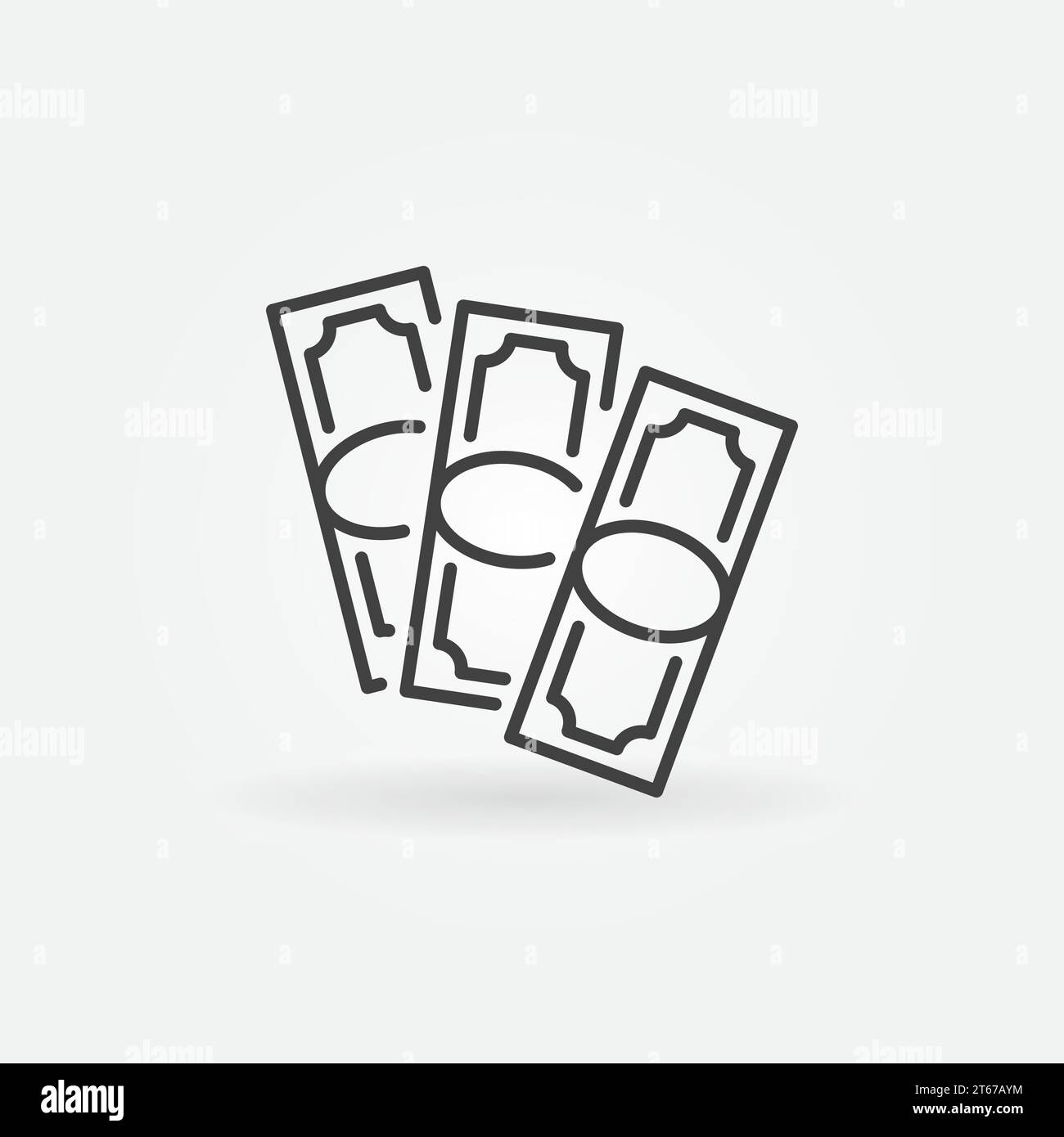 Money or cash icon - vector symbol or design element in linear style ...