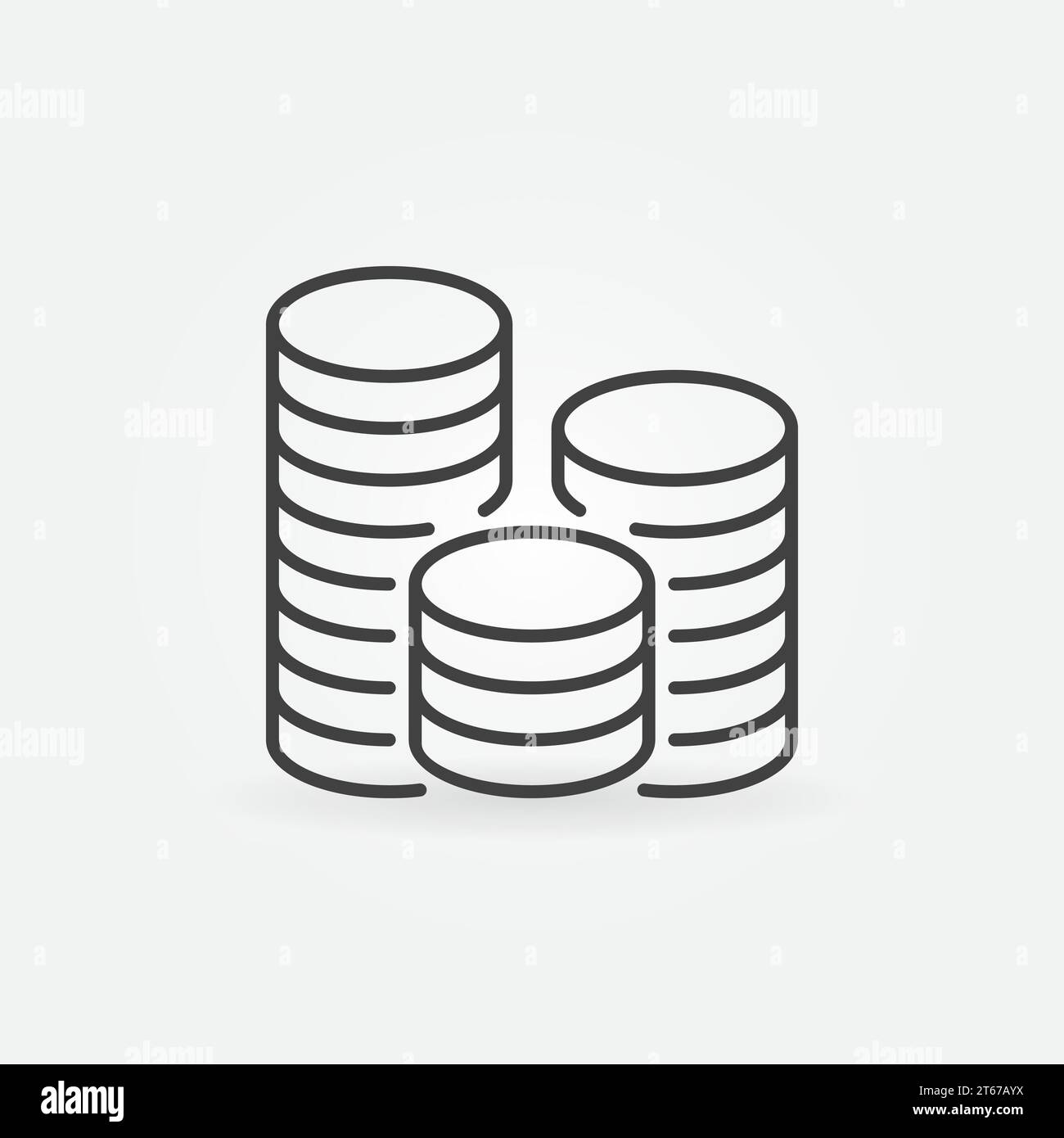 Coins outline icon - vector thin line minimal money concept symbol or ...
