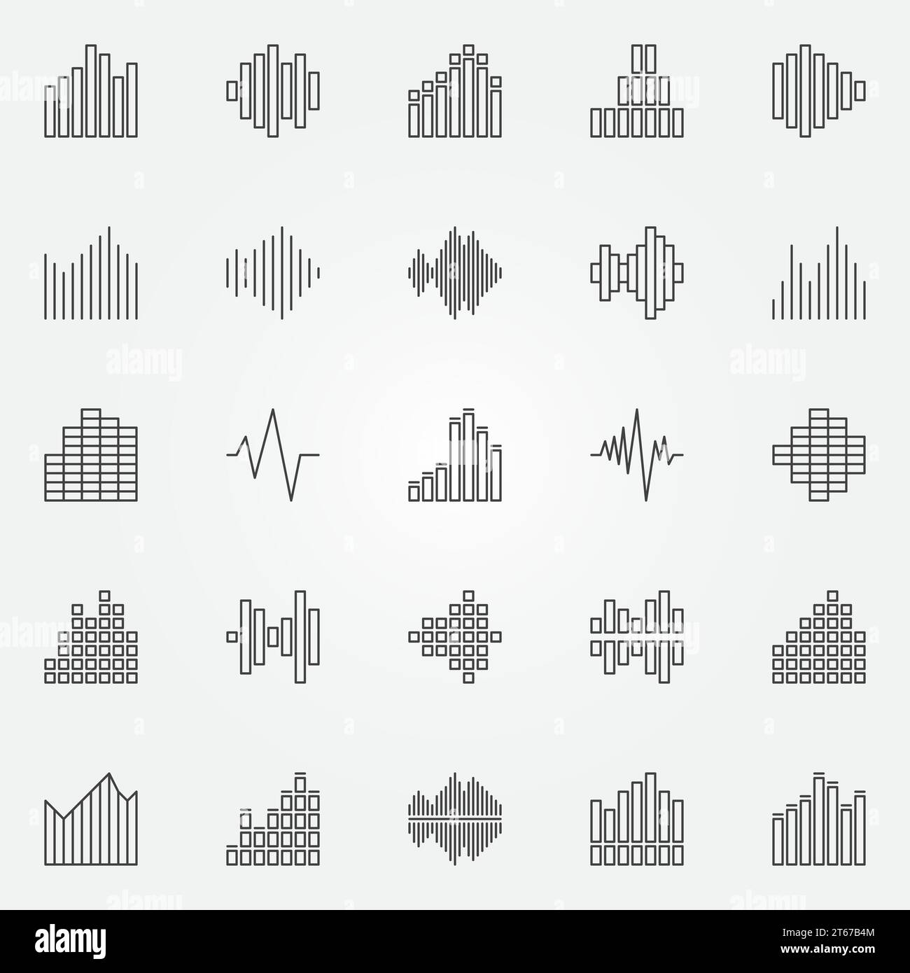 Music sound wave icons set - vector audio waveforms concept symbols in ...