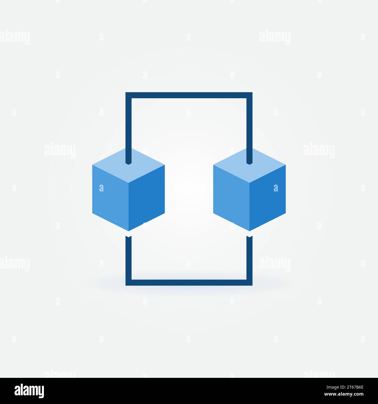 Blue block chain vector icon. Blockchain concept flat sign Stock Vector ...