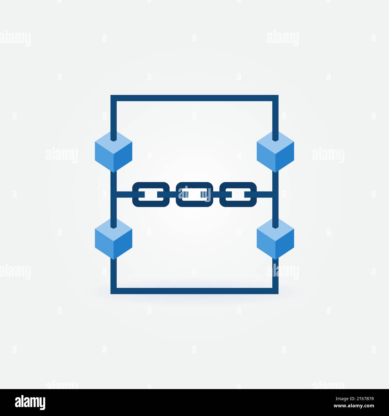 Blockchain technology icon - vector block chain symbol ...