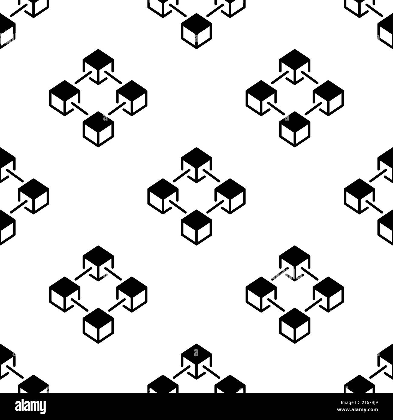 Blockchain pattern - vector block chain cubes concept cryptocurrency ...