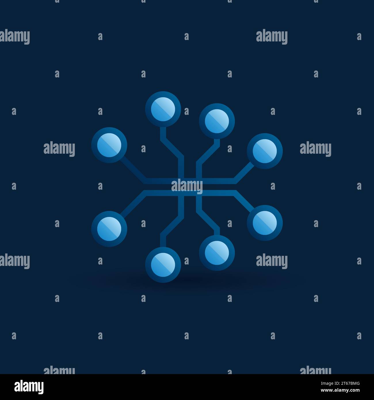 Digital brain icon. Vector AI brain concept sign on dark background ...