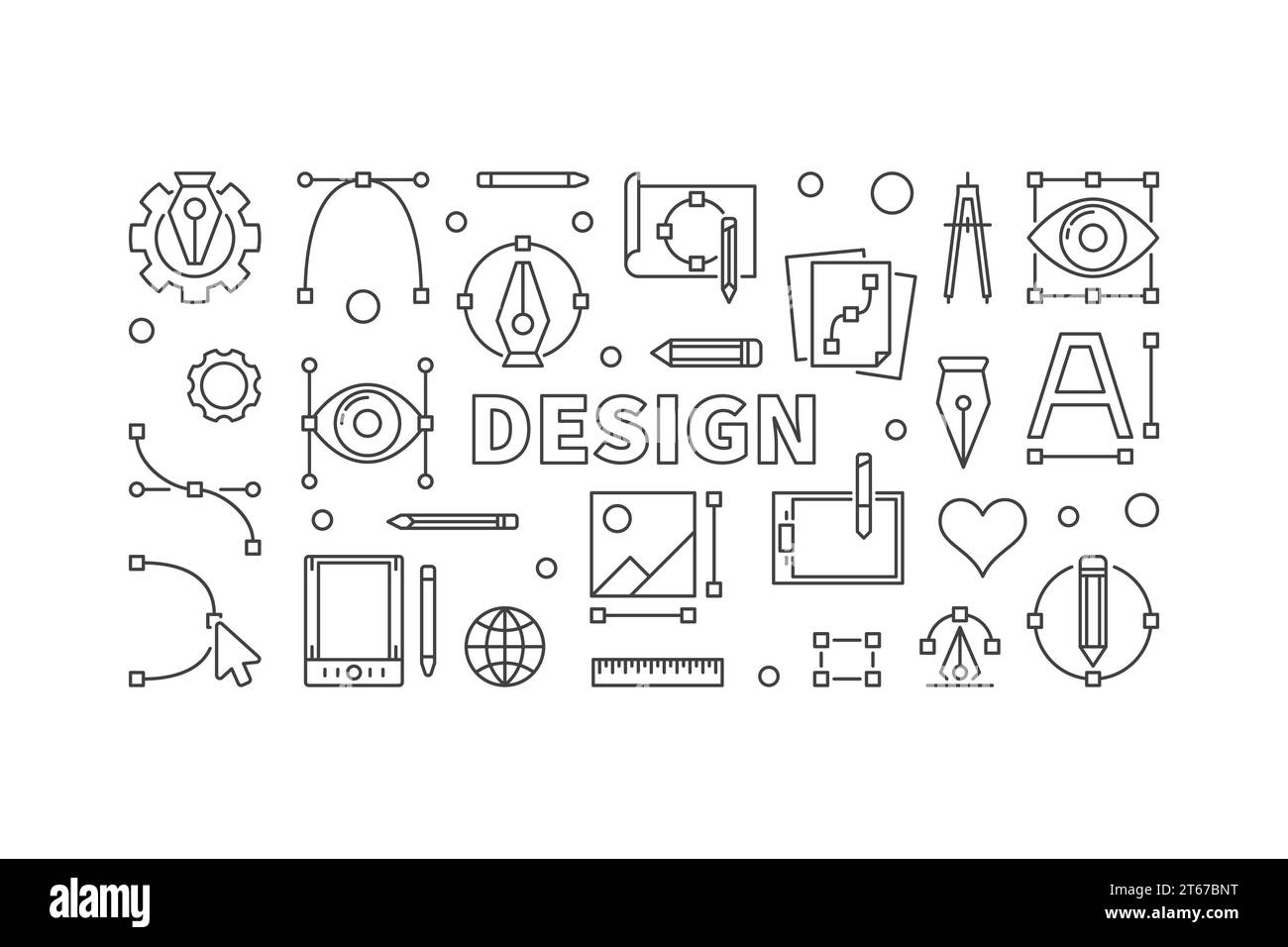 Design horizontal outline illustration. Vector graphic design concept ...
