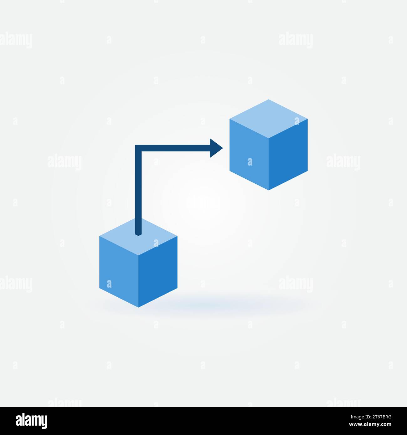 Blockchain technology concept flat blue icon or symbol Stock Vector ...