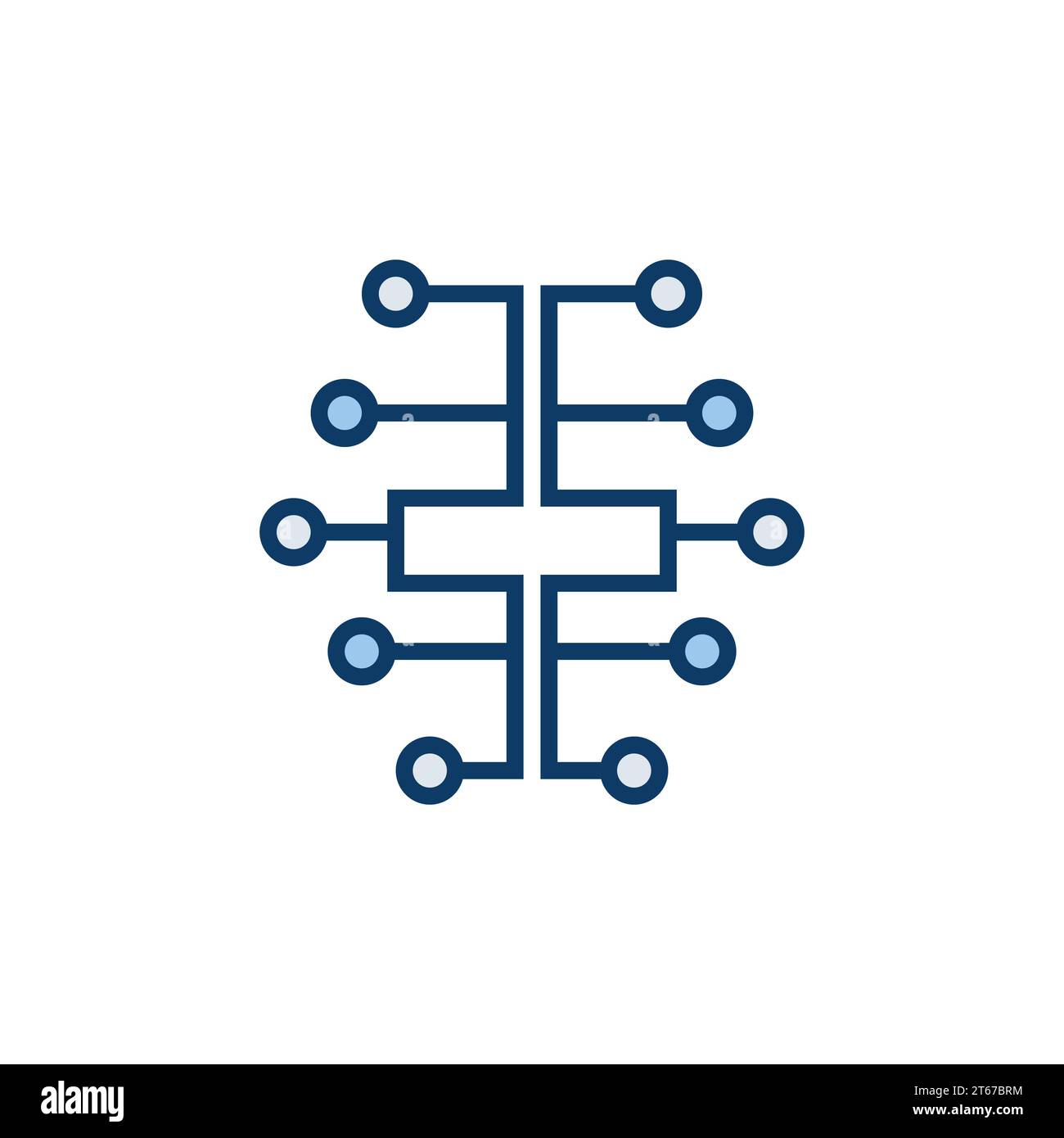 Digital brain icon - vector electric circuit brain concept AI symbol or ...