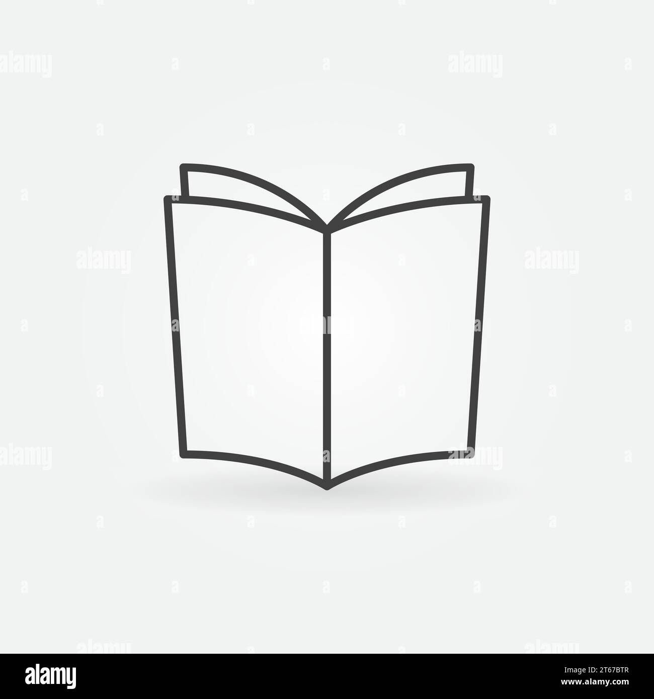 Book outline vector icon or logo element in thin line style Stock ...