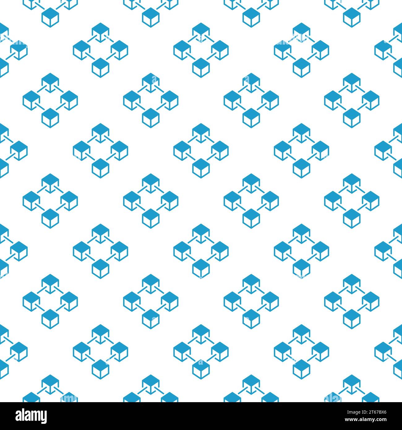 Blockchain blue vector seamless pattern. Modern cryptocurrency ...