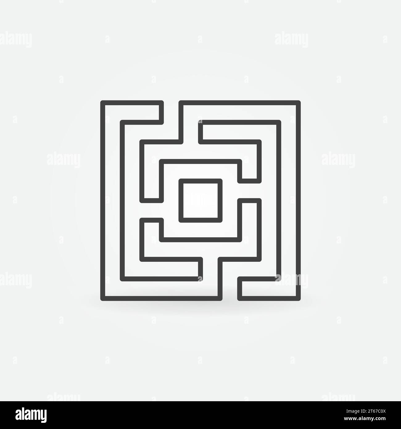 Labyrinth or maze icon - vector minimal thin line symbol or design ...