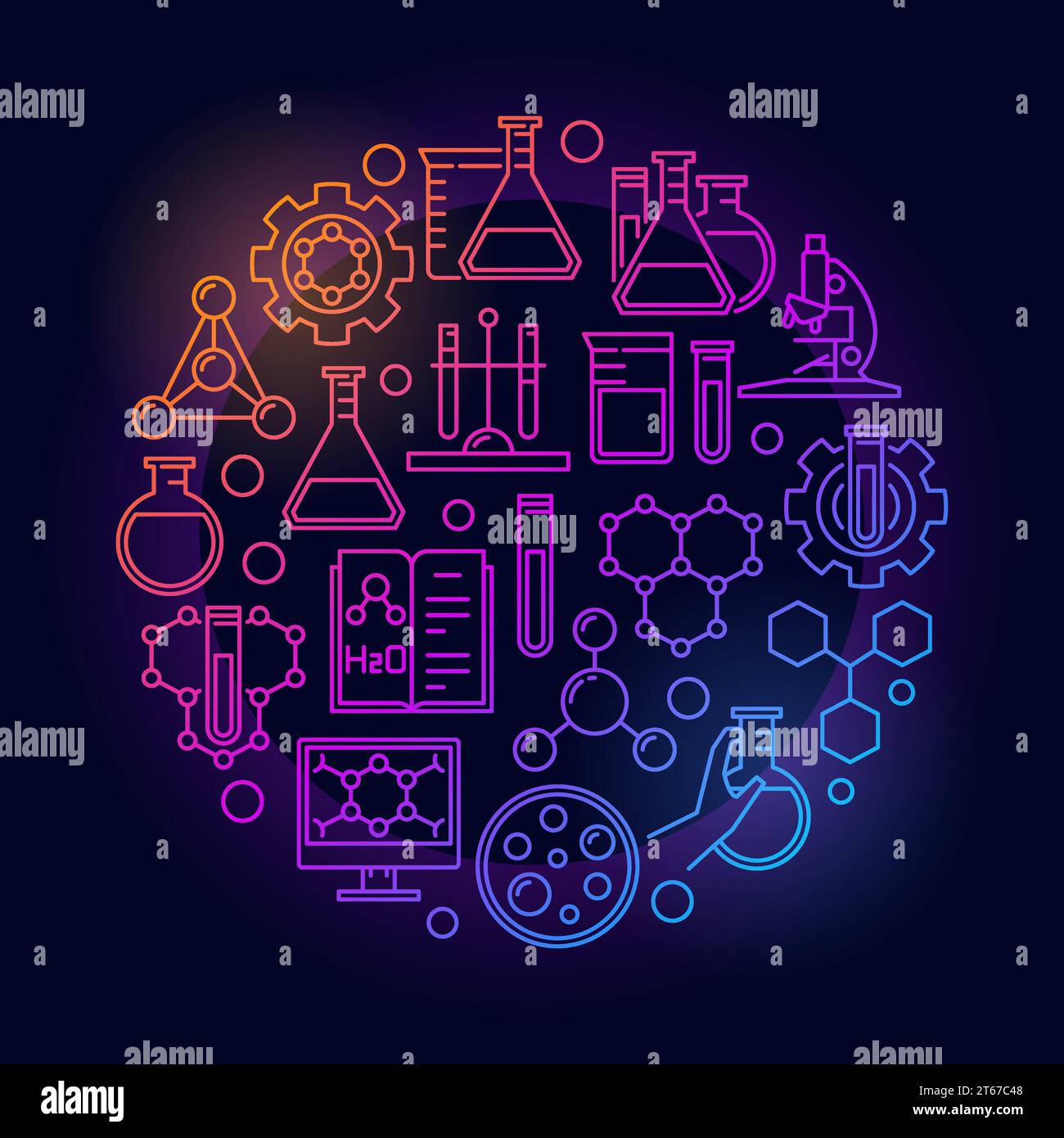 Education and chemistry colorful symbol. Vector circular creative ...