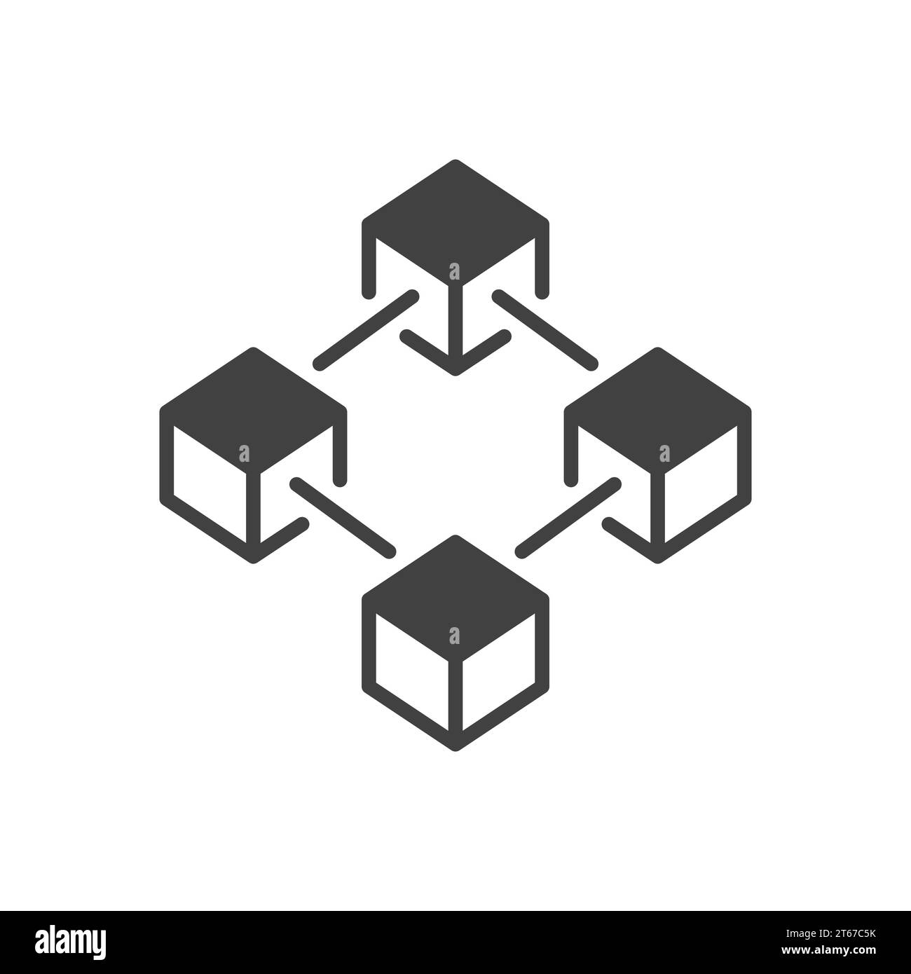 Vector blockchain technology dark icon or design element on white ...