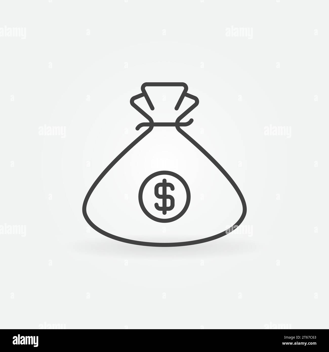 Money bag outline icon - vector money and investment concept sign Stock ...