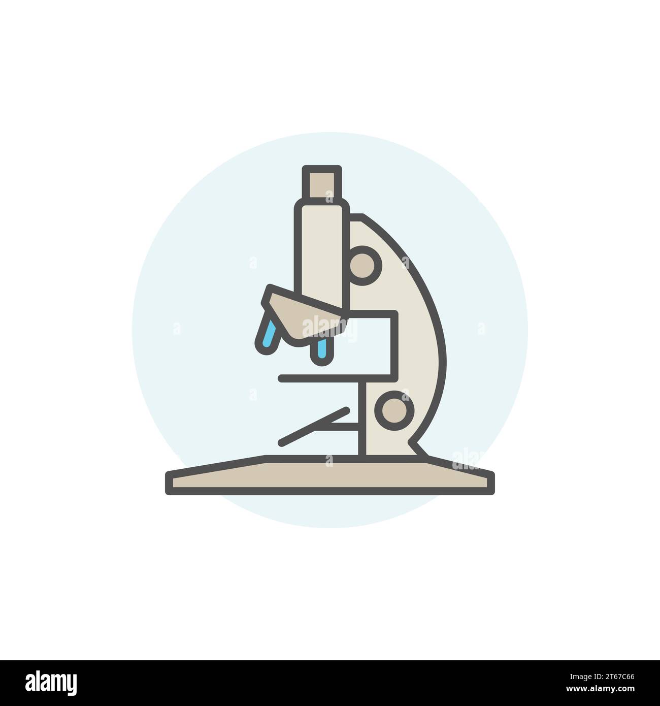 Microscope vector icon - colorful science symbol or logo element Stock ...