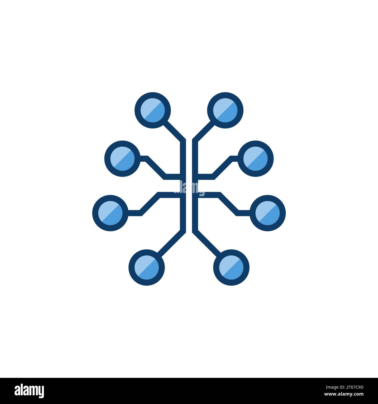 Circuit brain colored icon. Vector digital brain concept sign or logo ...