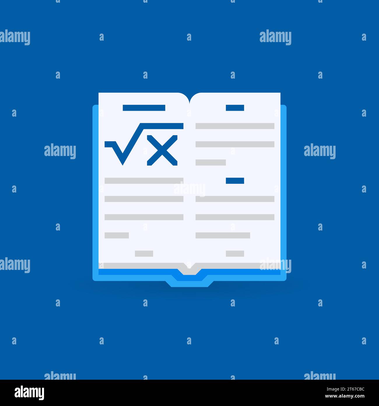 Math book vector flat icon or design element. Mathematics book concept ...