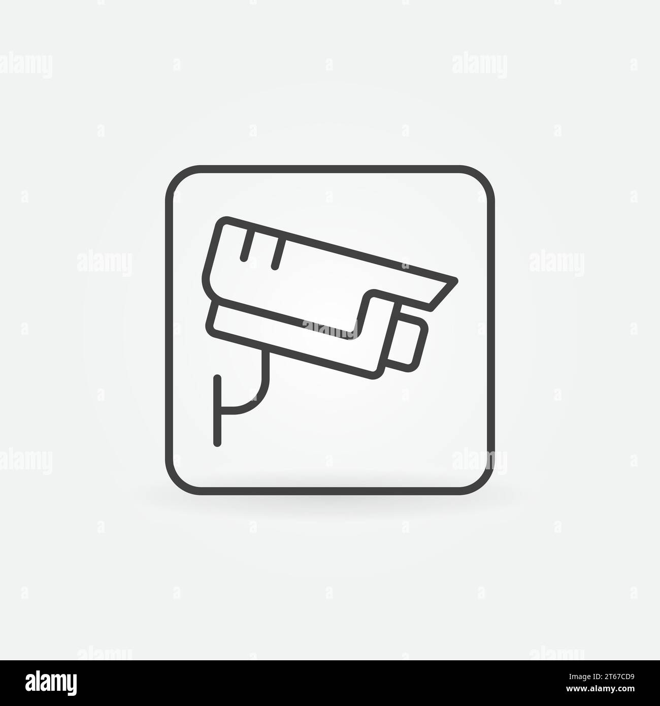 CCTV security concept symbol or icon in thin line style Stock Vector ...