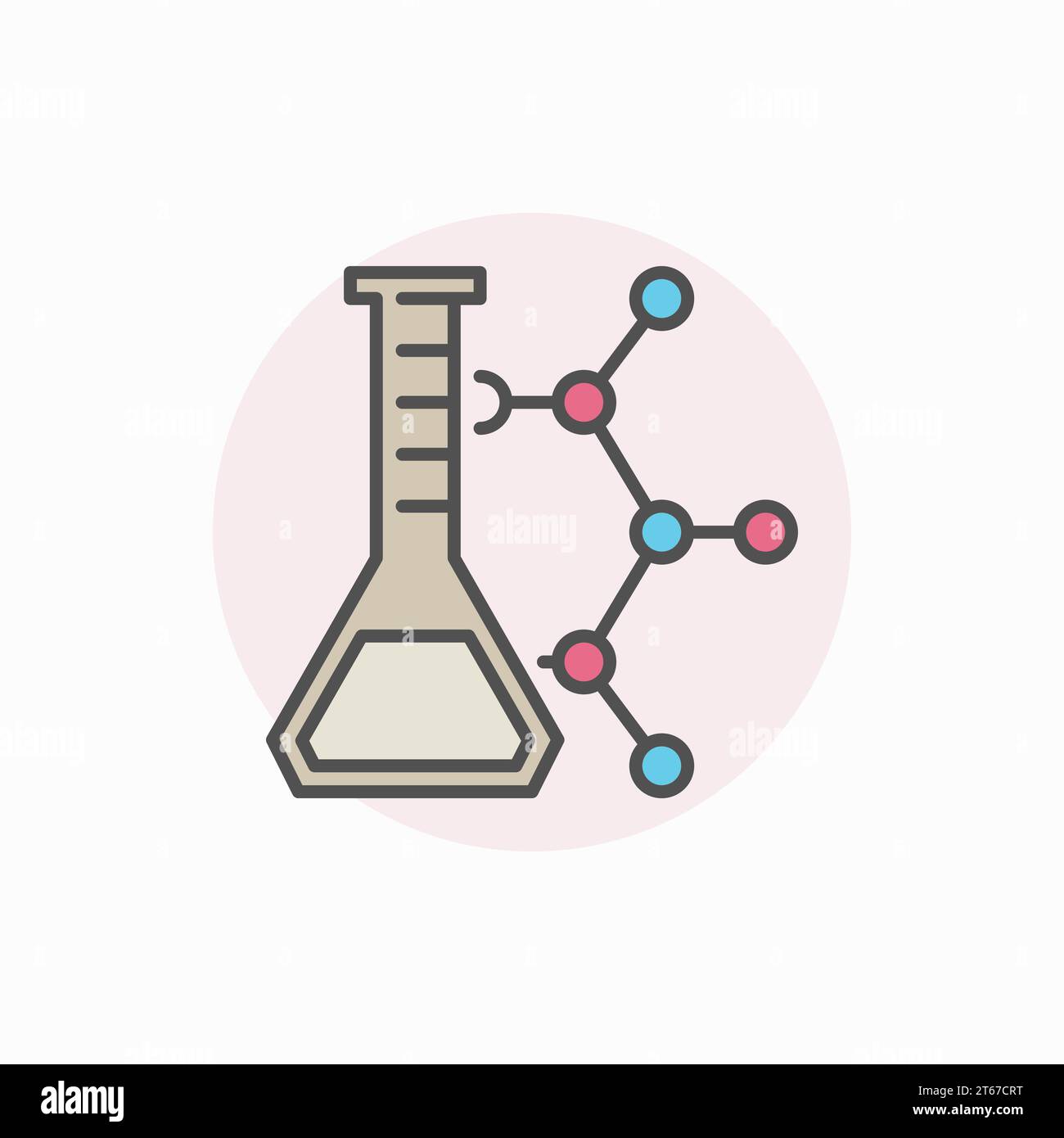 Laboratory flask with molecule icon - vector chemistry and science ...