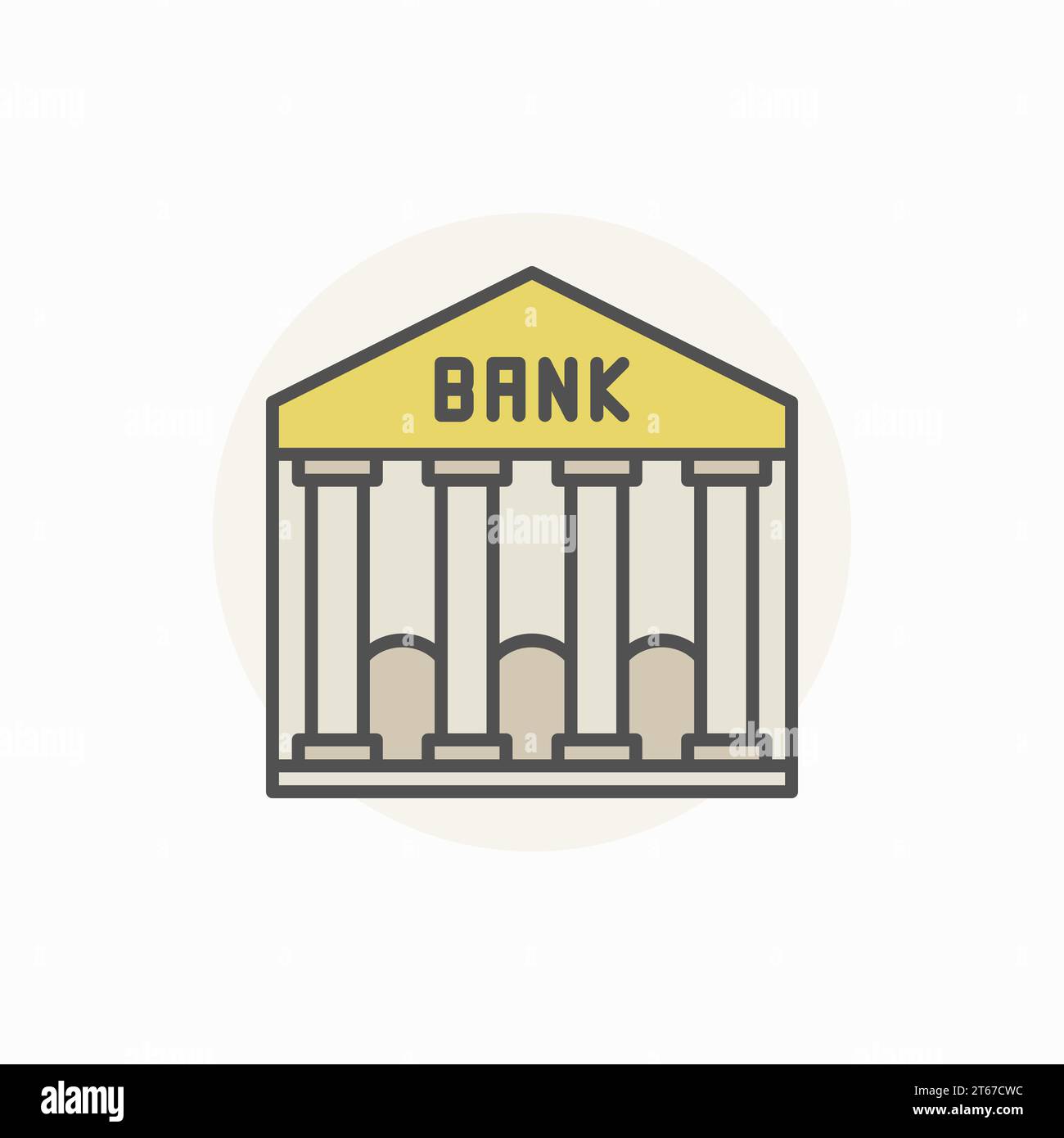 Bank vector colorful icon - bank building sign or design element Stock ...