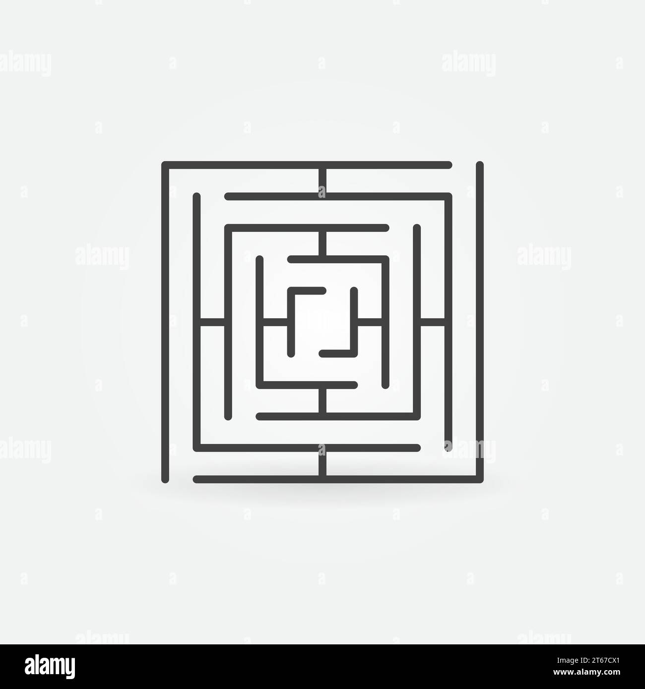 Square labyrinth vector icon or logo element in thin line style Stock Vector Image & Art - Alamy