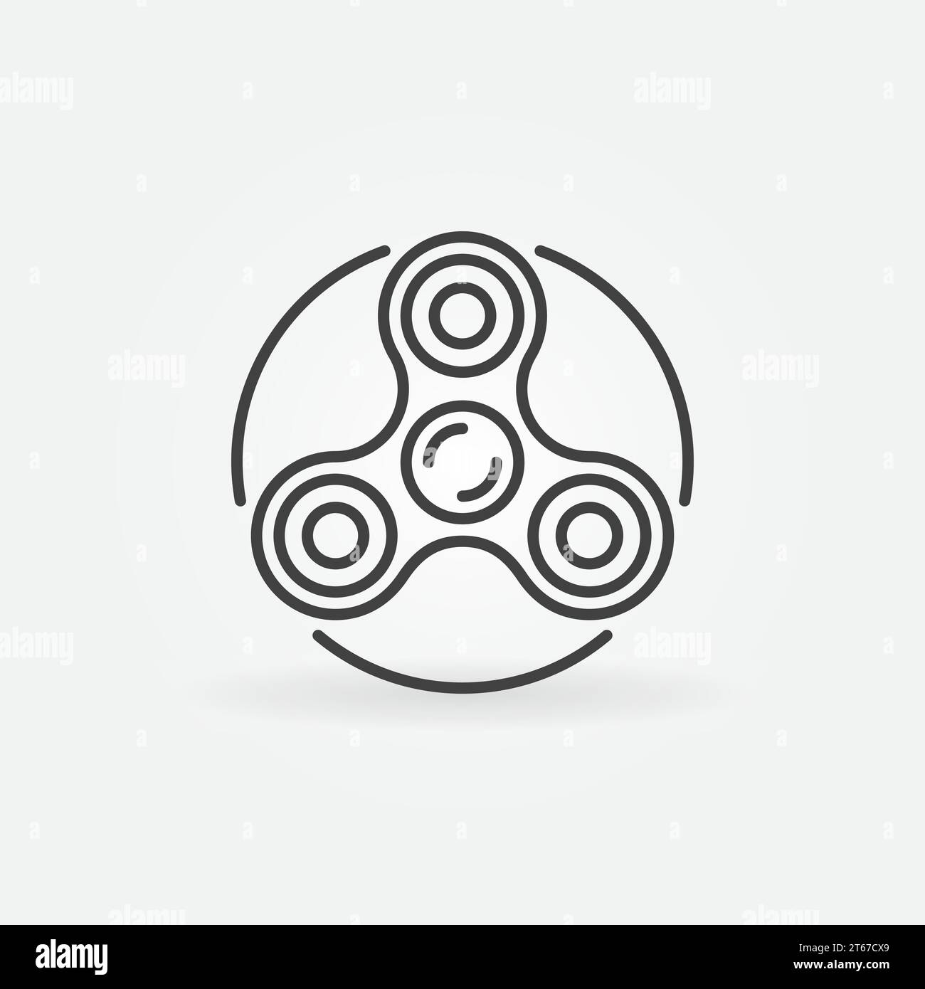 Vector fidget spinner icon - minimal hand spin toy symbol in thin line ...