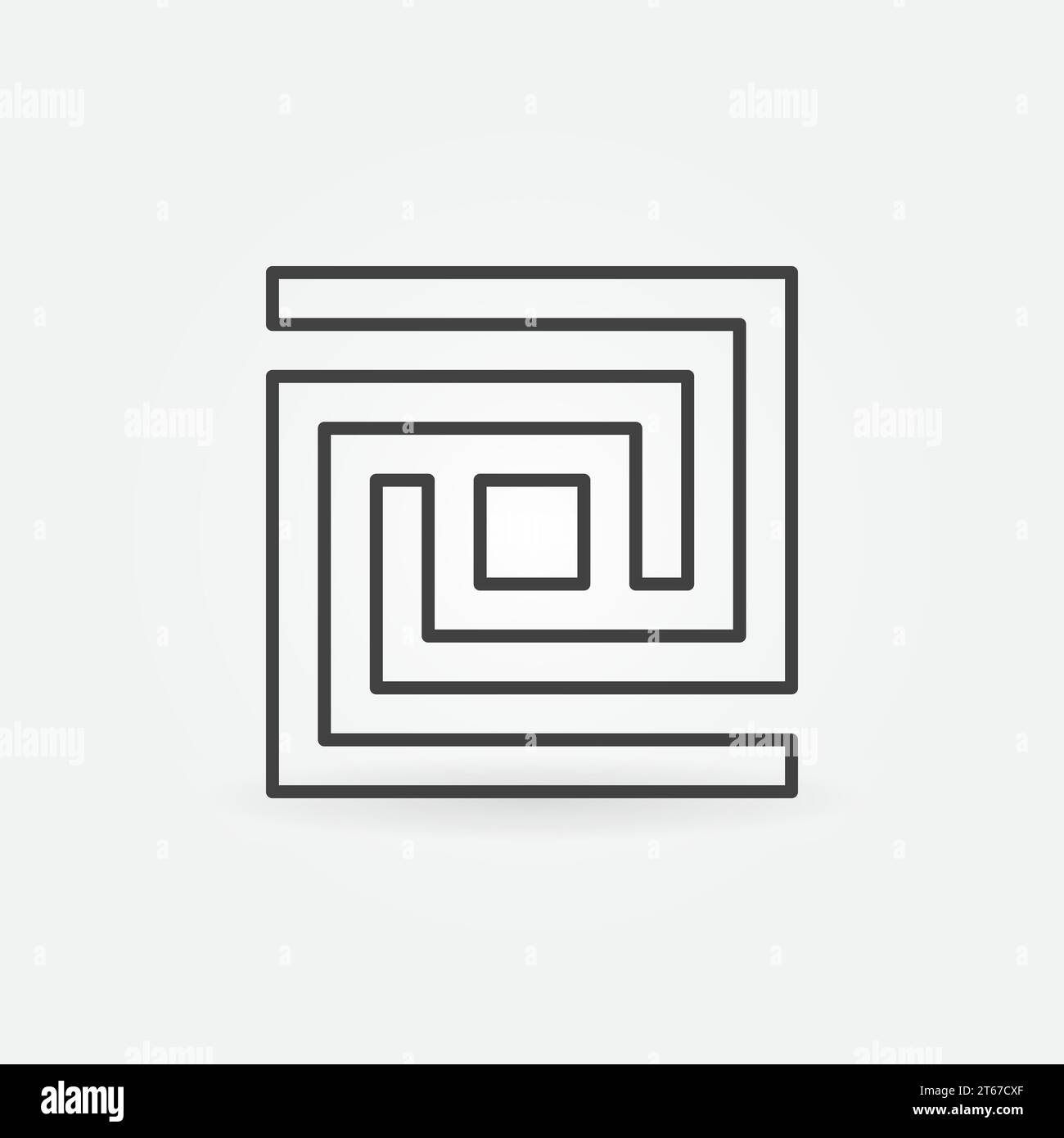 Labyrinth line icon. Vector abstract maze symbol with entrance and exit ...