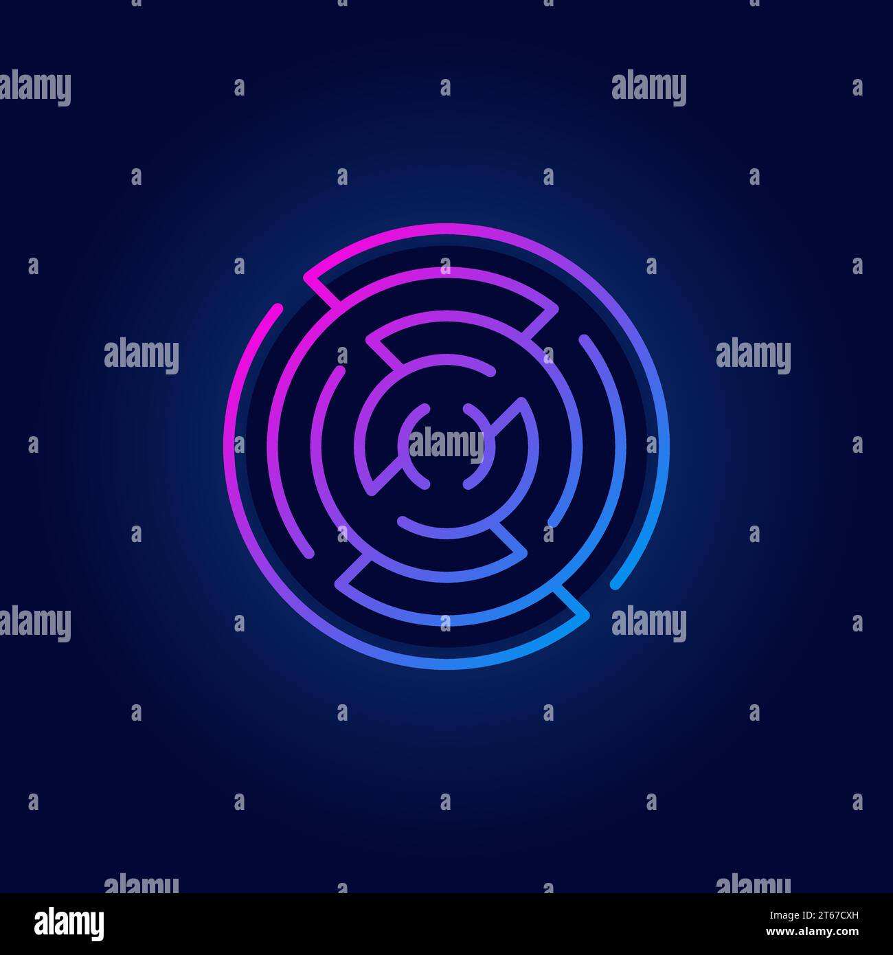 Colorful round maze line icon - vector simple circular labyrinth symbol ...