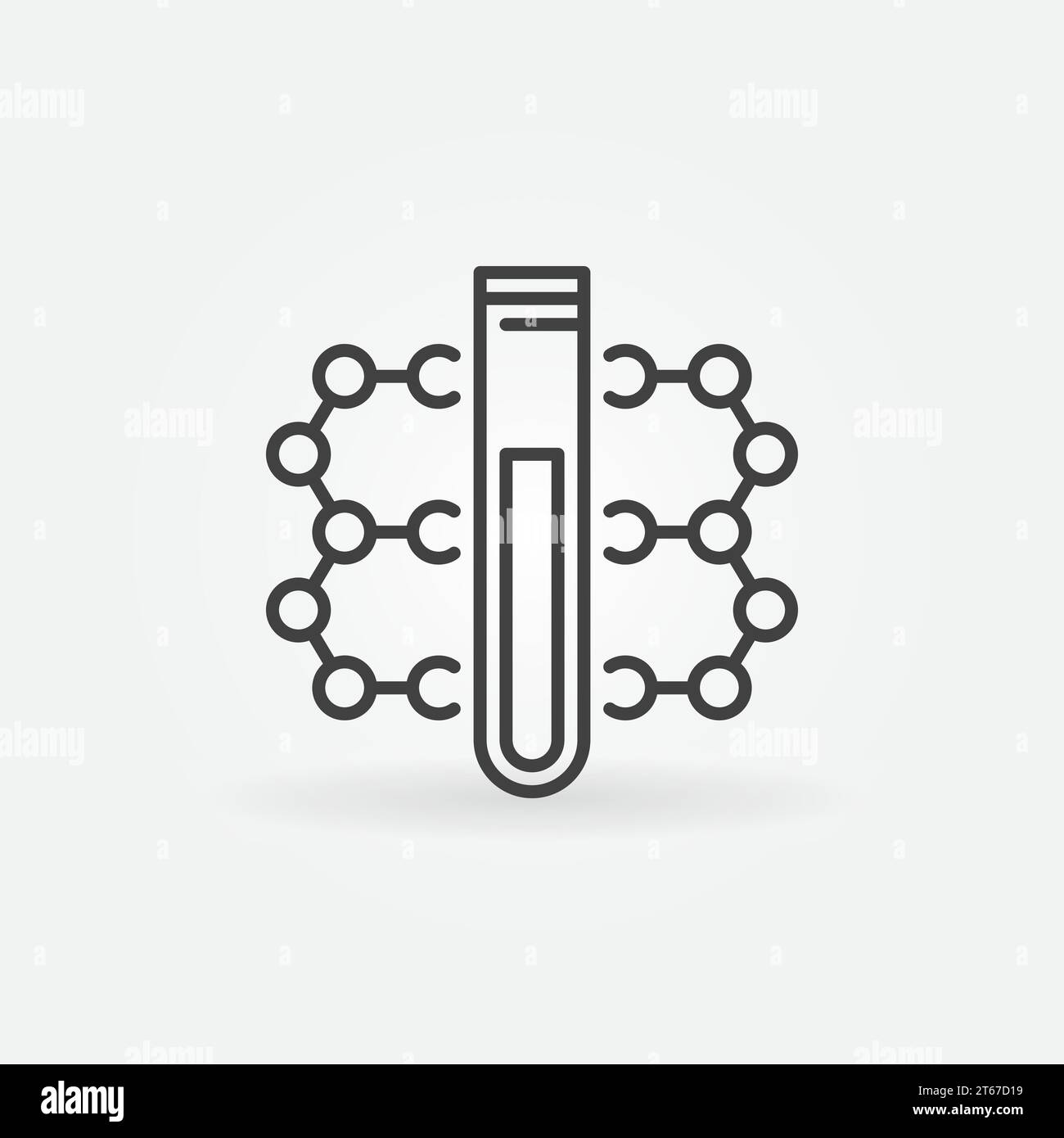 Chemical formula with lab tube icon - vector chemistry concept thin ...