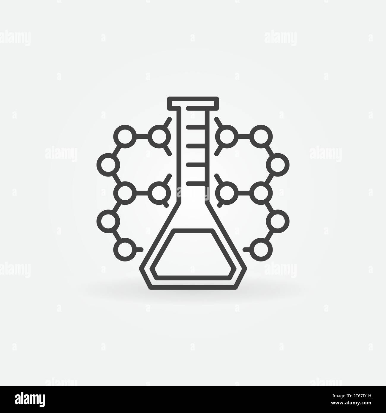 Chemical formula with flask icon - vector chemistry concept symbol or ...