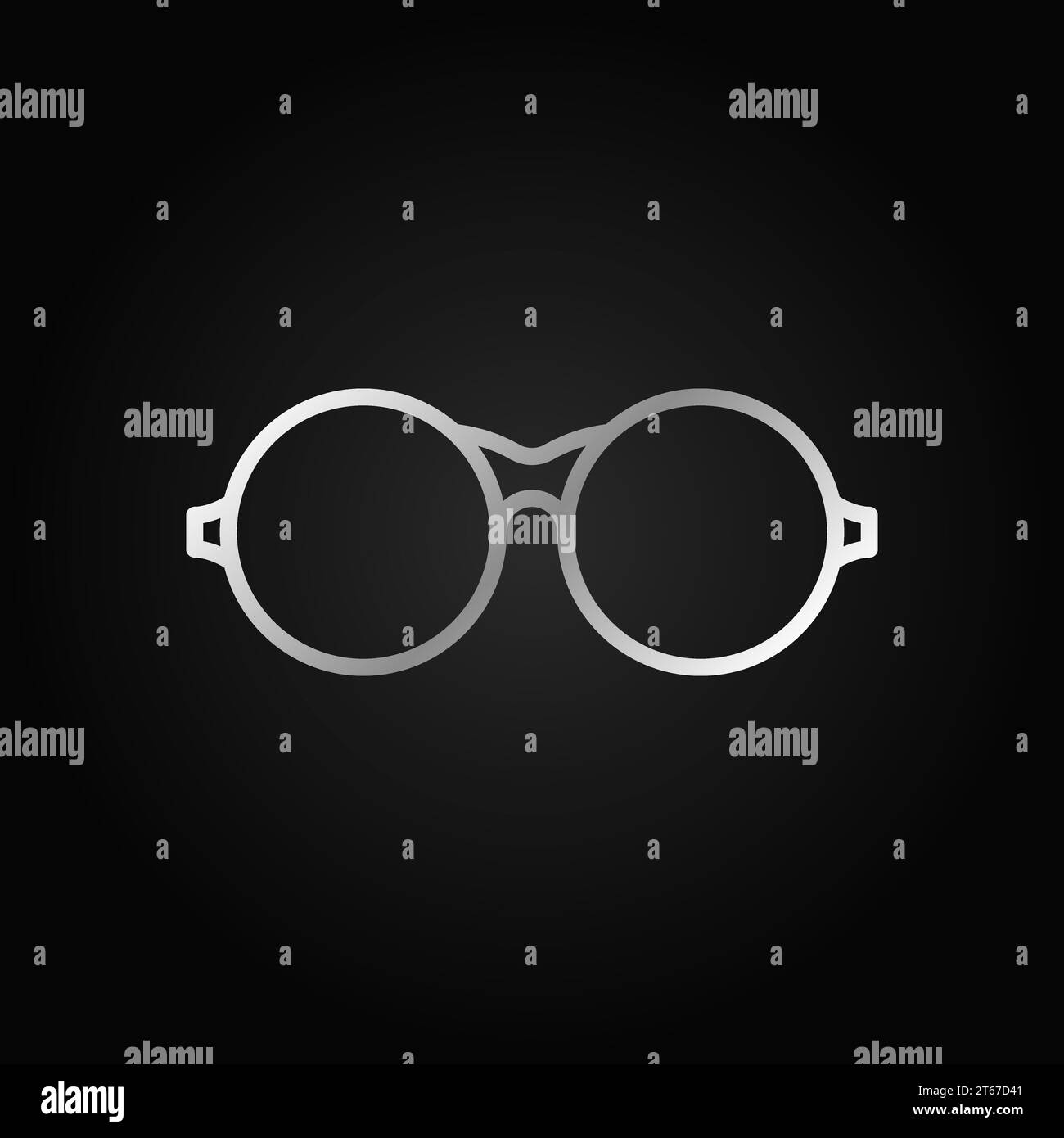 Round eyeglasses silver icon. Vector linear glasses symbol or logo ...