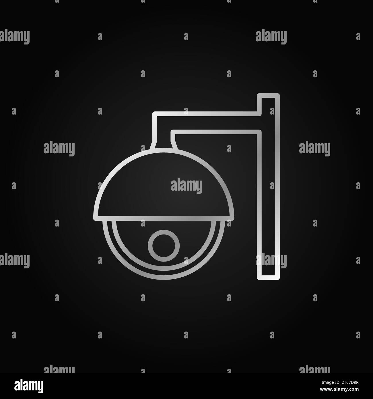 CCTV camera silver outline icon. Video monitoring concept symbol on ...