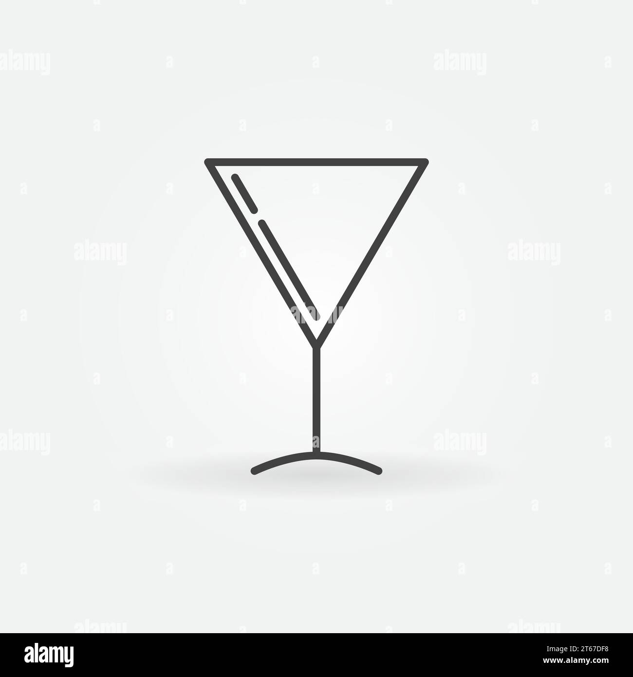 Martini glass vector icon or sign in thin line style Stock Vector Image ...