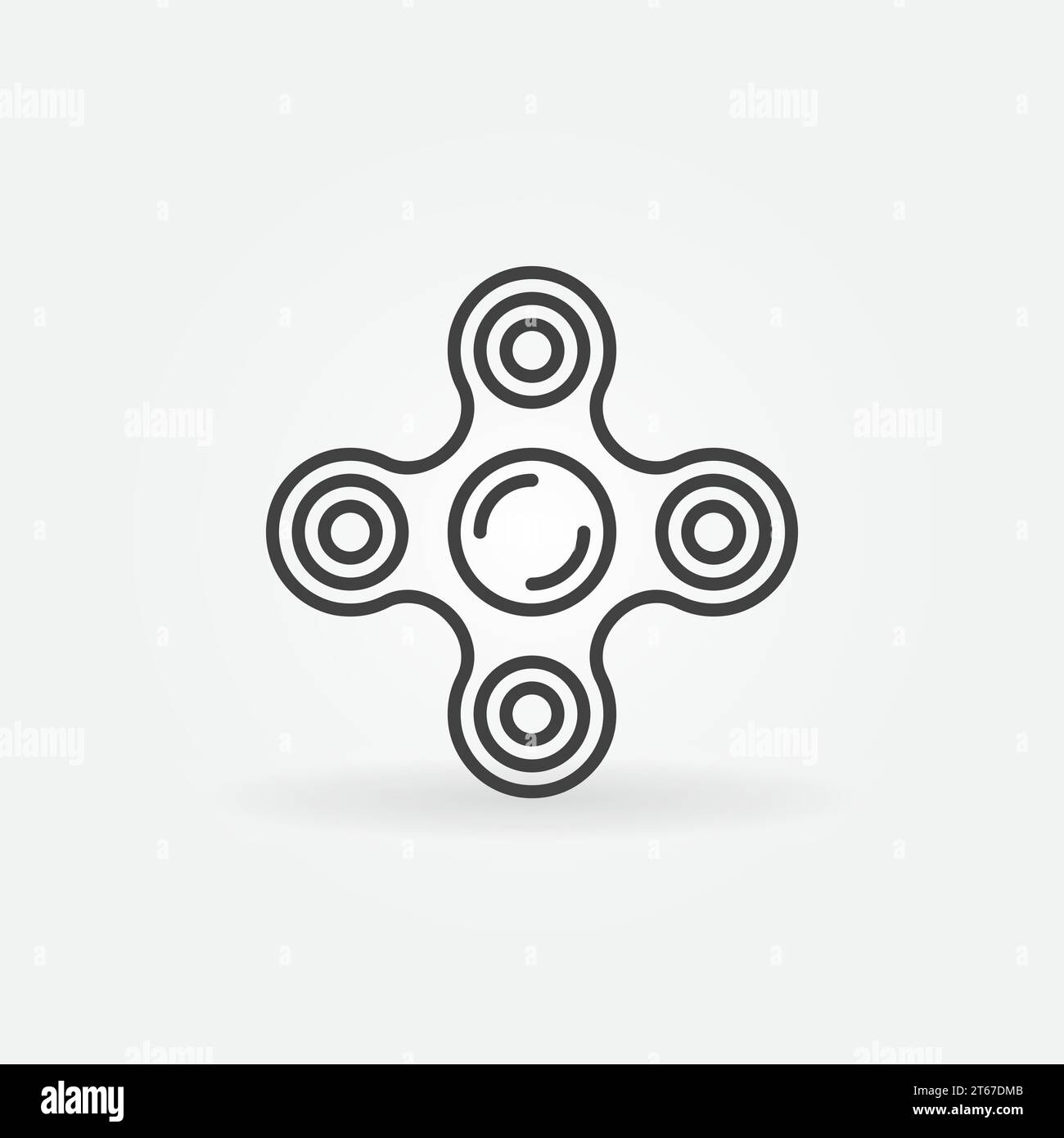 Fidget spinner icon - vector toy symbol in thin line style Stock Vector ...