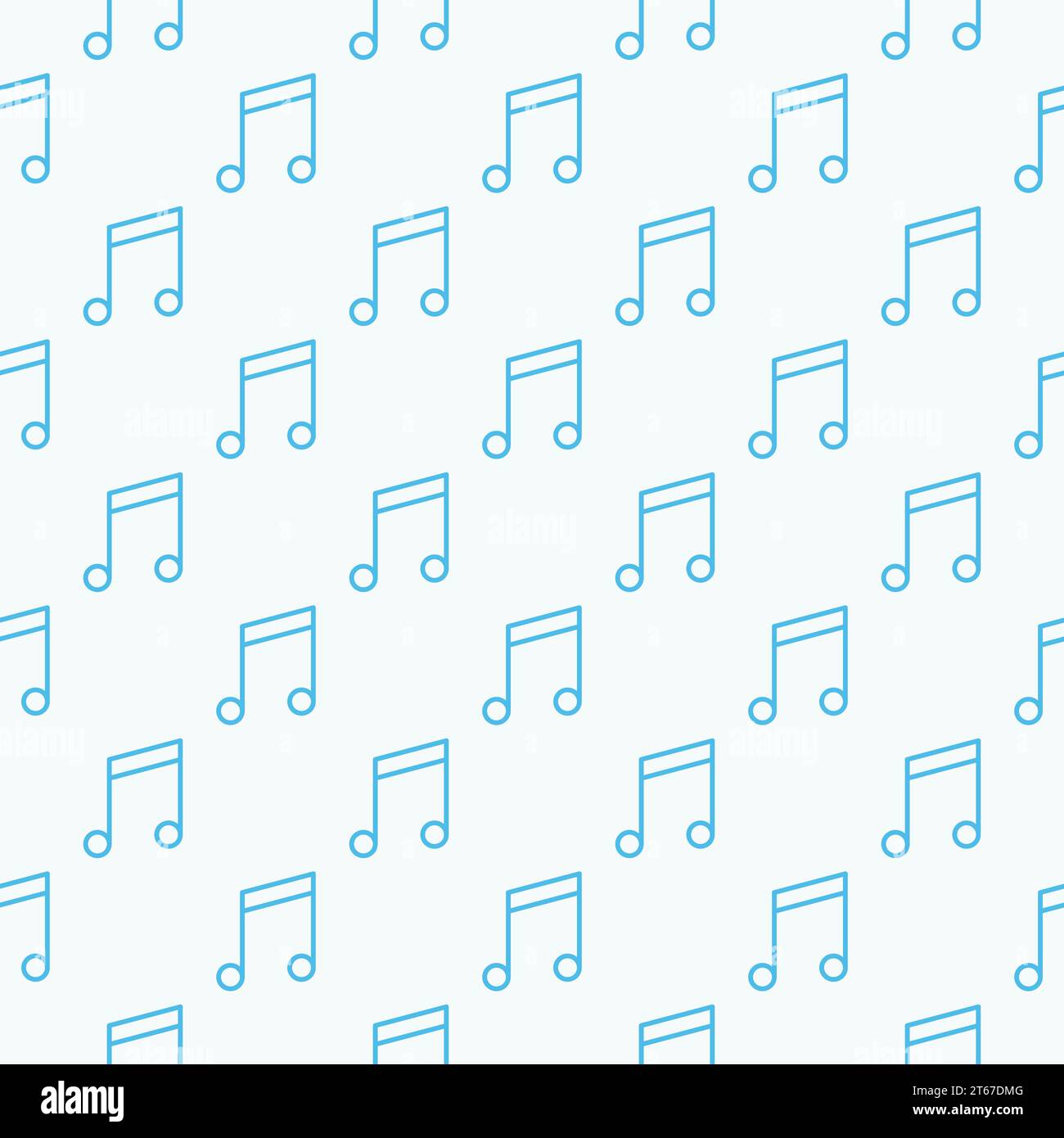 Music notes seamless pattern. Vector texture made with blue notes on ...