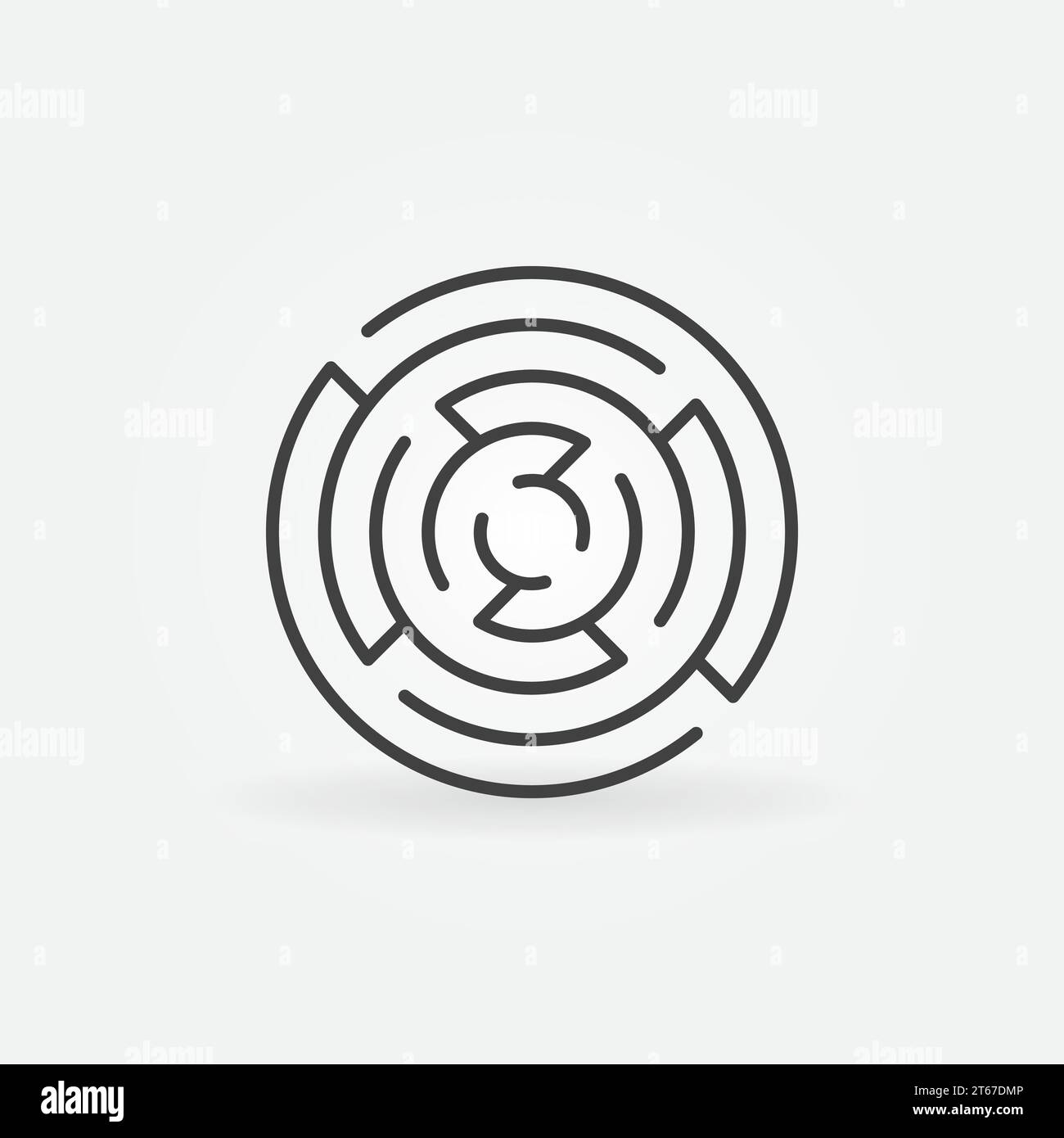 Minimal round maze icon - vector circular labyrinth symbol Stock Vector ...