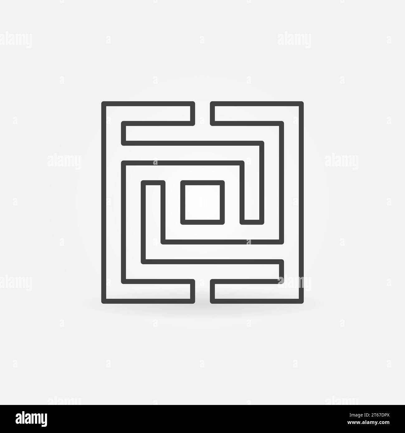 Square maze or labyrinth icon - vector business concept symbol Stock ...
