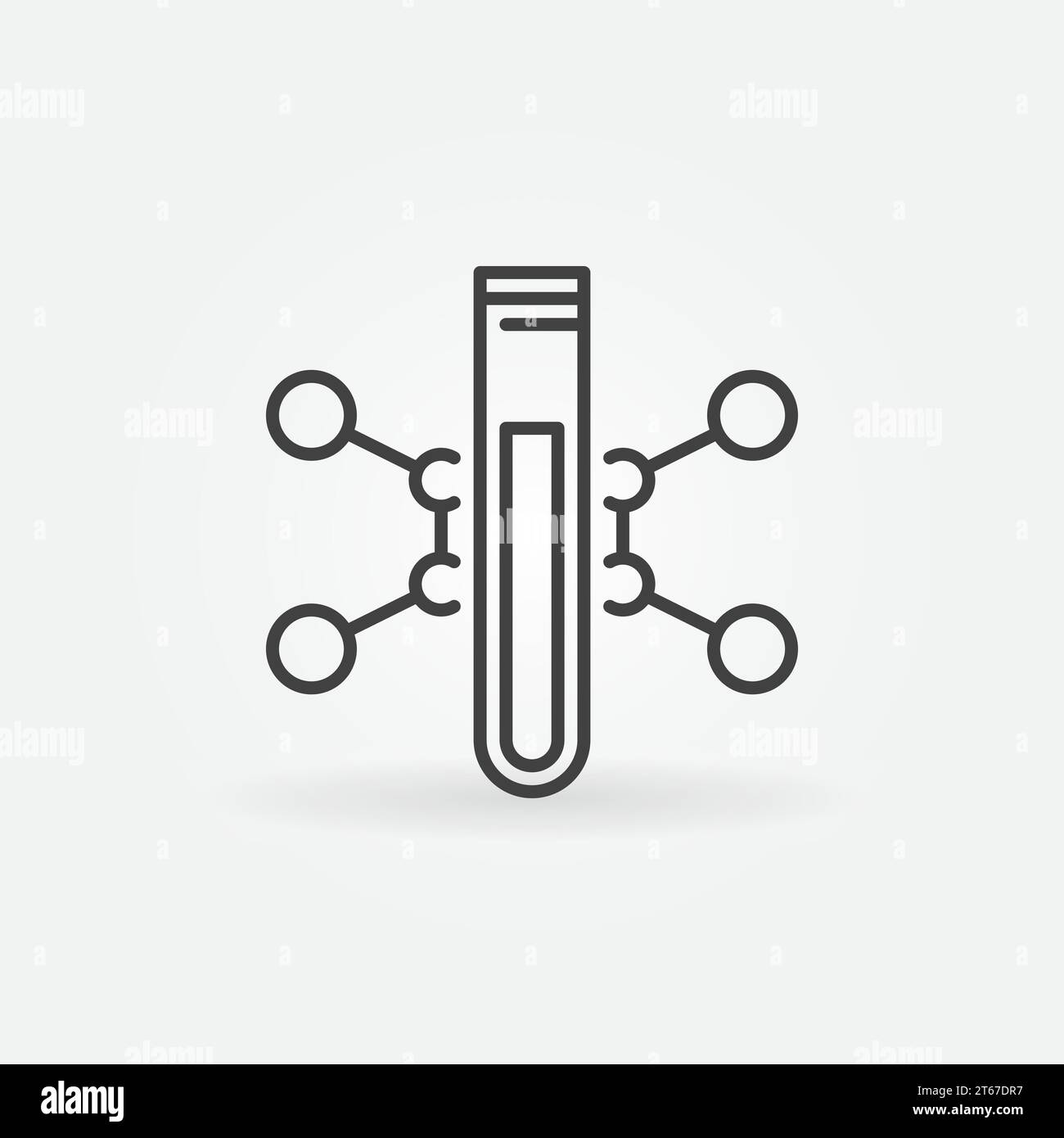 Test tube with formula icon - vector chemistry concept symbol or logo ...