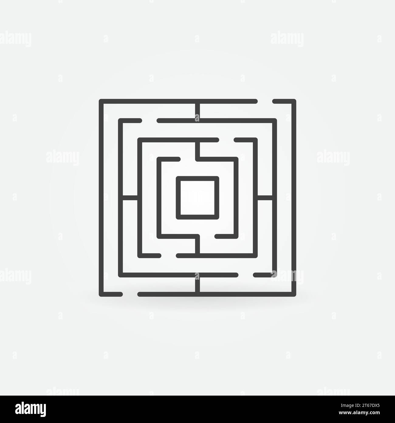 Thin line labyrinth icon - vector simple maze sign in outline style ...