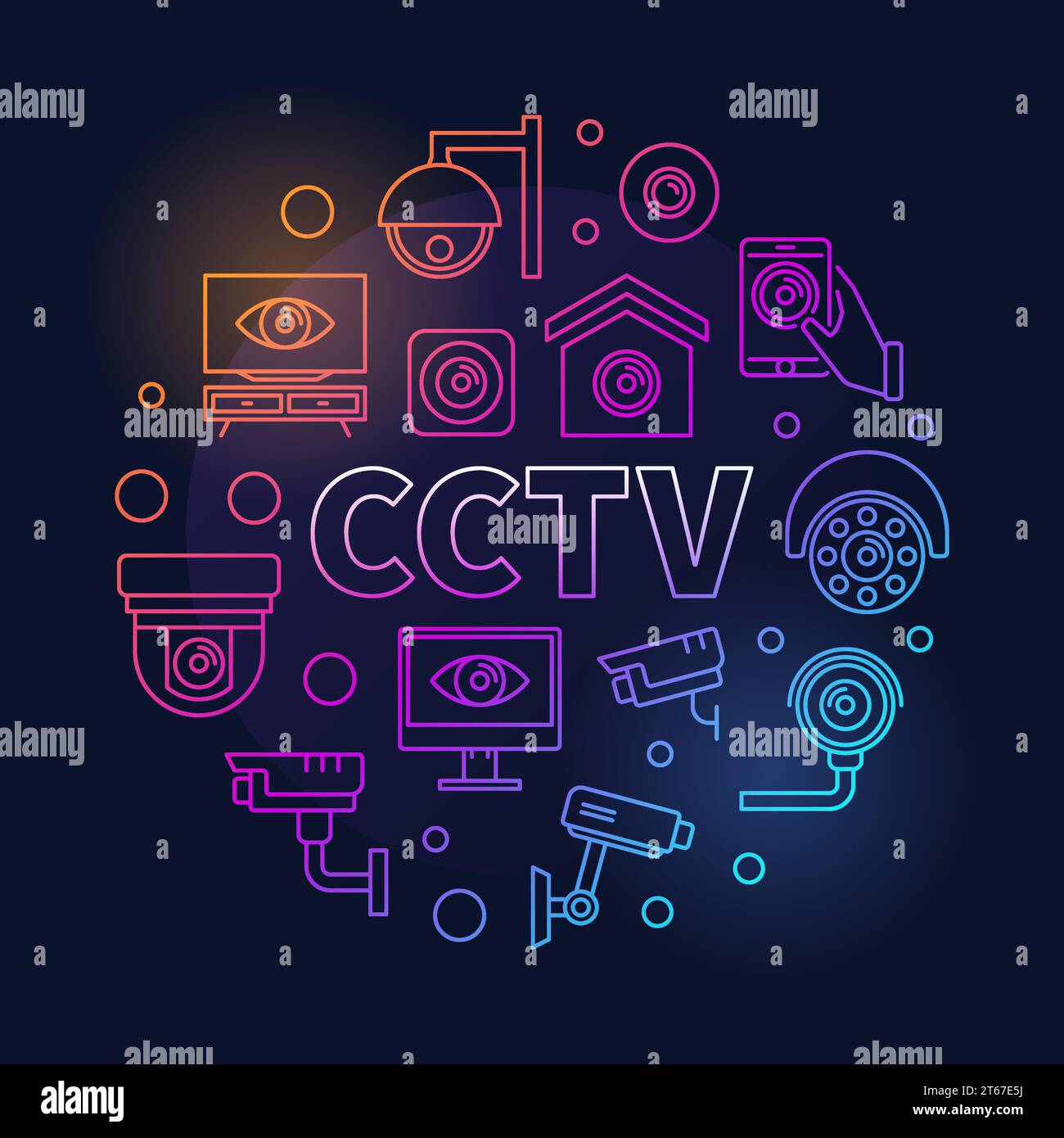 Blue security camera in sign Stock Vector Images - Alamy