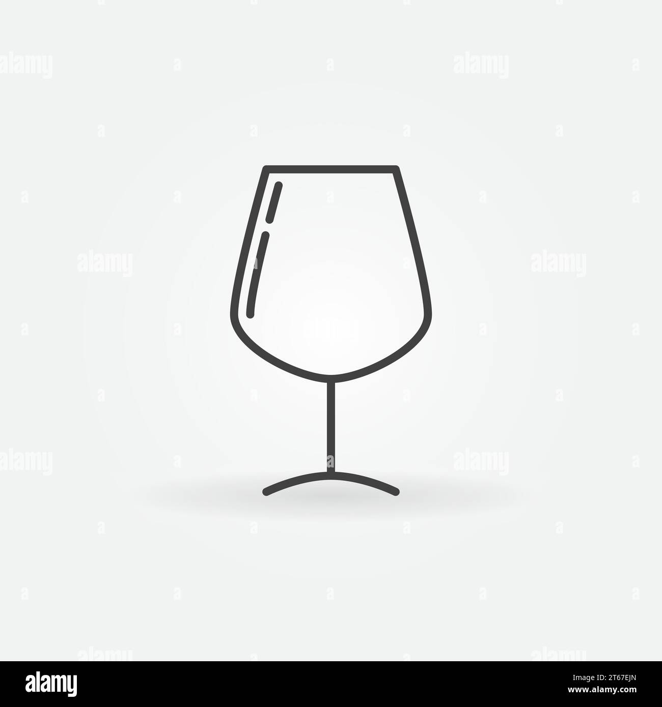 Wine glass simple icon - vector glass concept symbol in thin line style ...