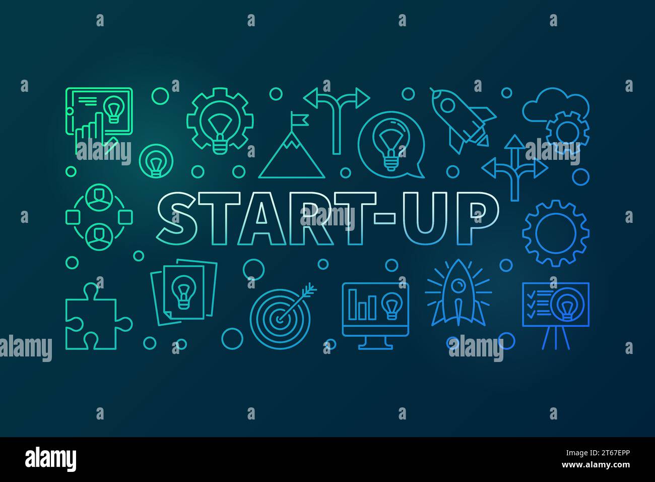 Start-Up horizontal illustration - vector Startup banner made with ...