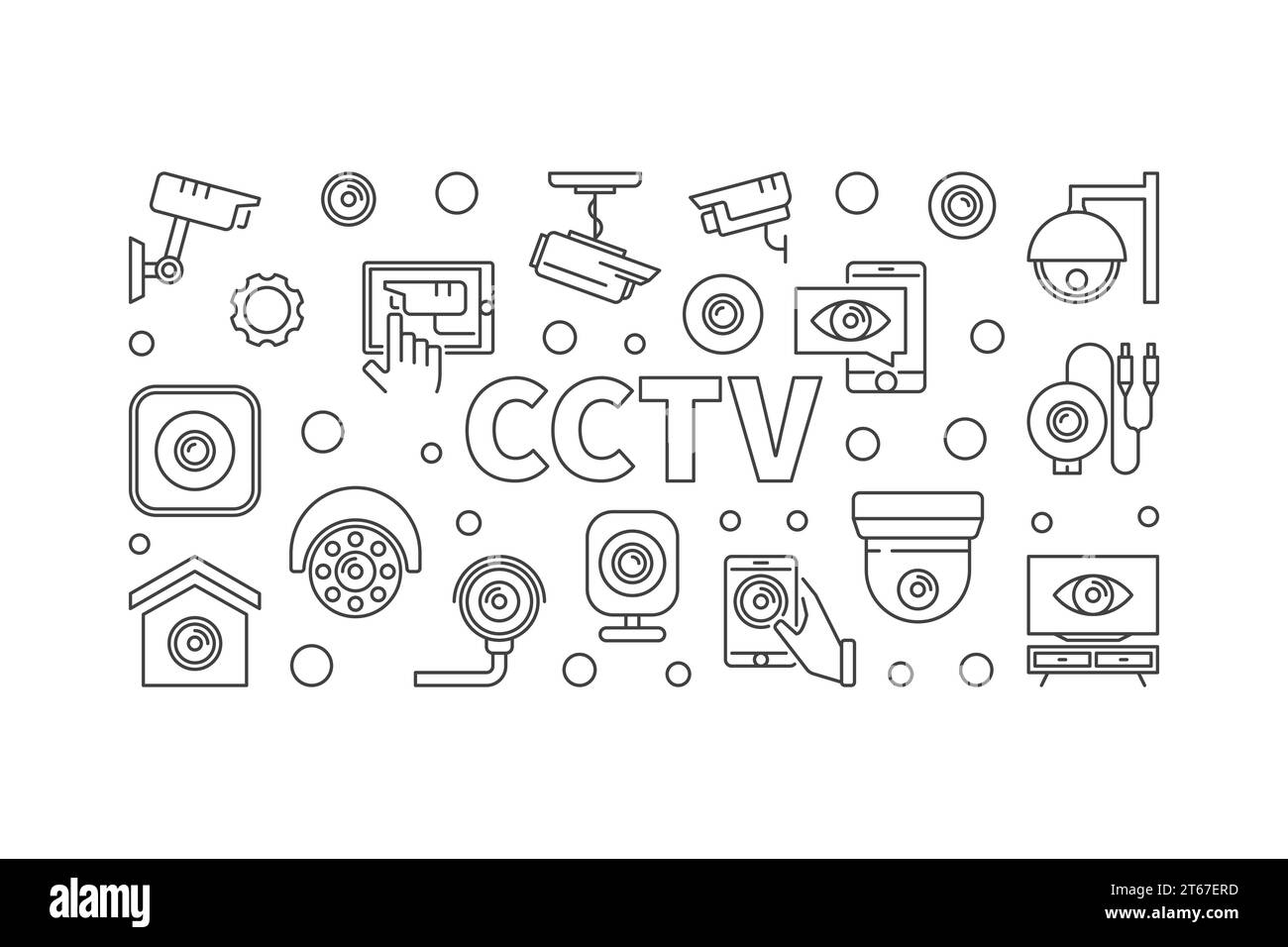 CCTV horizontal illustration. Vector closed-circuit television concept ...