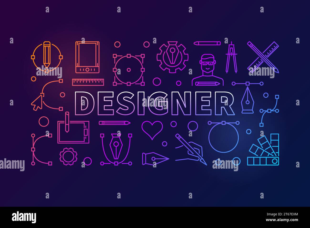 Designer modern vector colorful horizontal illustration or banner in ...