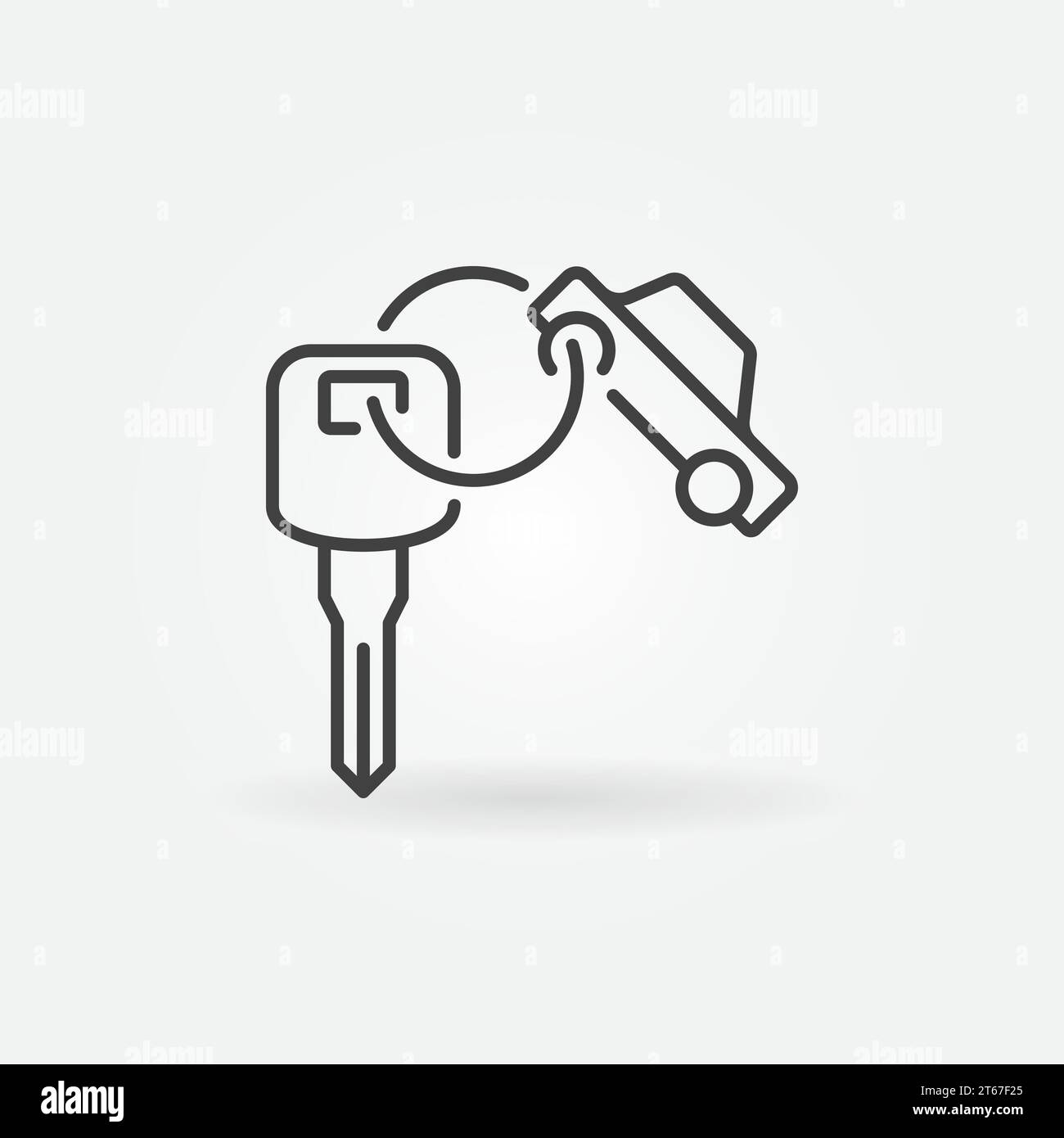 Car key ring icon - vector outline symbol or design element Stock ...