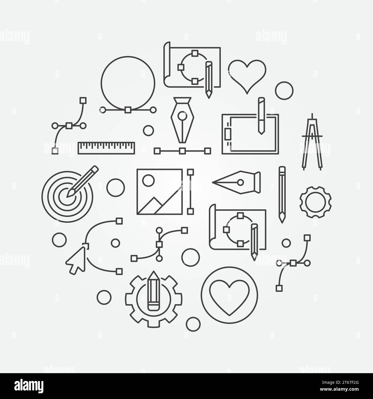 Graphic design minimal vector illustration or symbol in thin line style ...